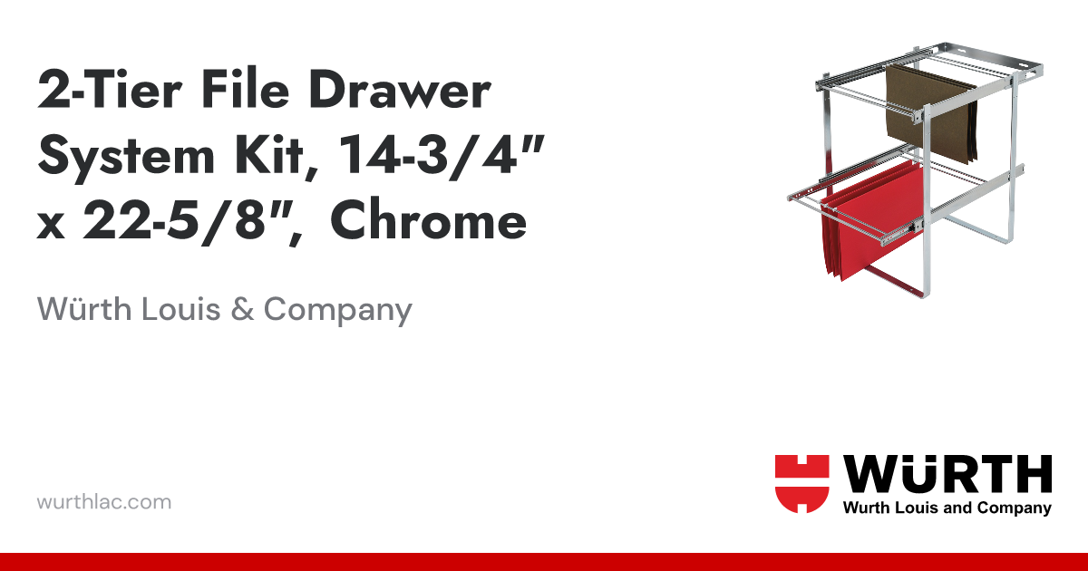 2-Tier File Drawer System Kit, 14-3/4" x 22-5/8", Chrome | Würth Louis ...