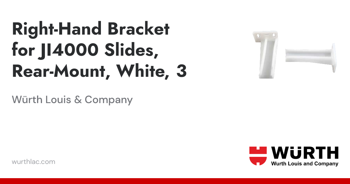 Right-Hand Bracket for JI4000 Slides, Rear-Mount, White, 3 | Würth ...