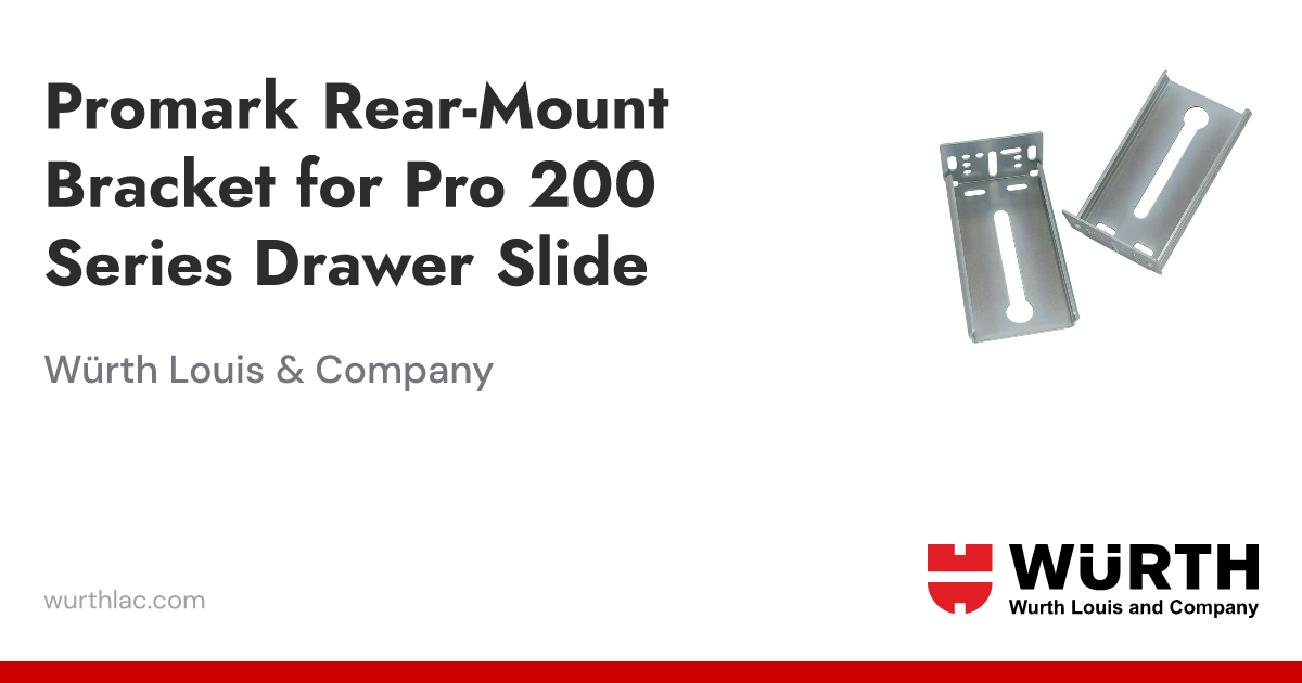 Promark Rear-Mount Bracket for Pro 200 Series Drawer Slide | Würth ...