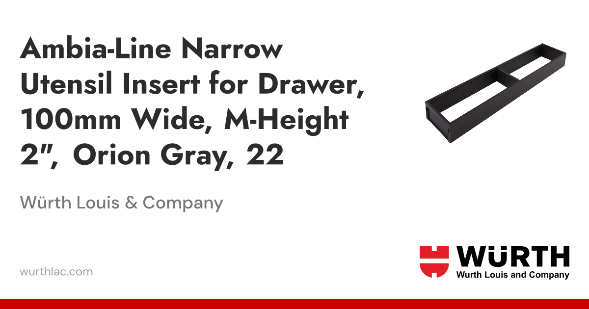Ambia-Line Narrow Utensil Insert for Drawer, 100mm Wide, M-Height 2 ...