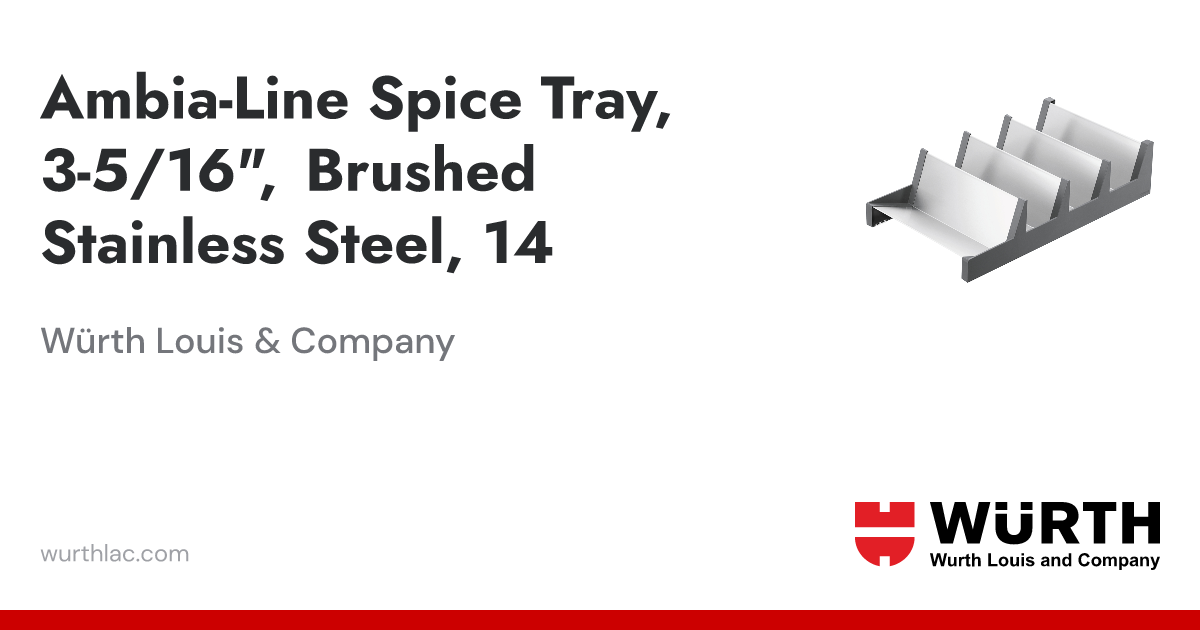 Ambia-Line Spice Tray, 3-5/16", Brushed Stainless Steel, 14 | Würth ...