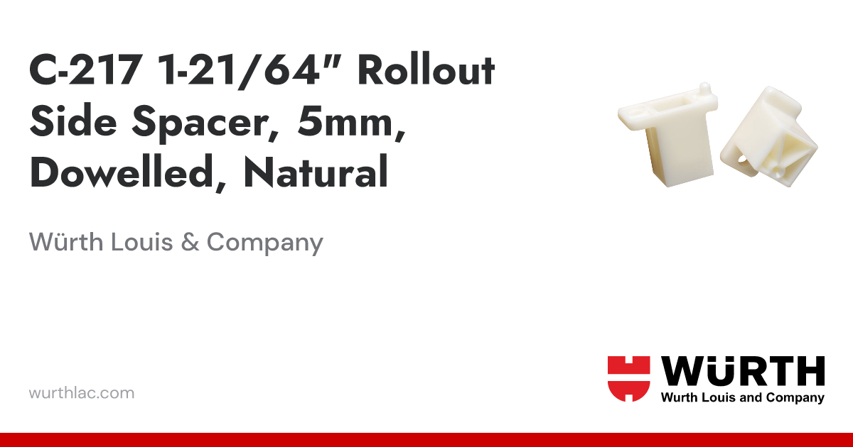 C-217 1-21/64" Rollout Side Spacer, 5mm, Dowelled, Natural | Würth ...