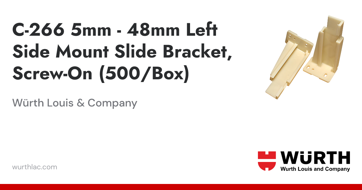 C-266 5mm - 48mm Left Side Mount Slide Bracket, Screw-On (500/Box ...