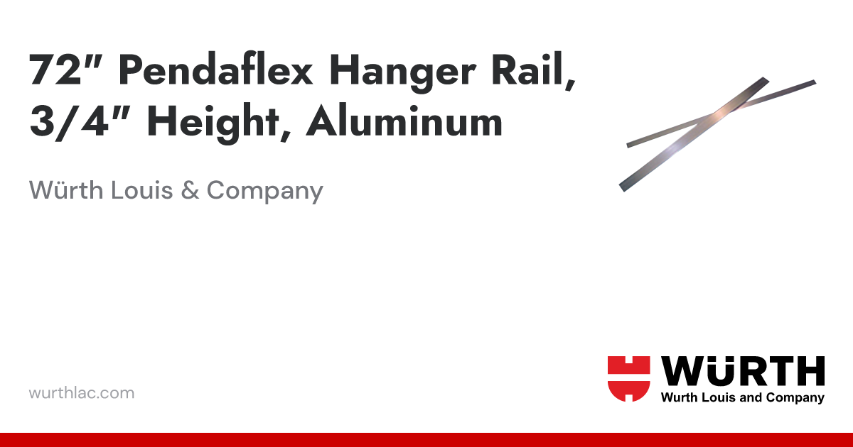 72" Pendaflex Hanger Rail, 3/4" Height, Aluminum | Würth Louis & Company