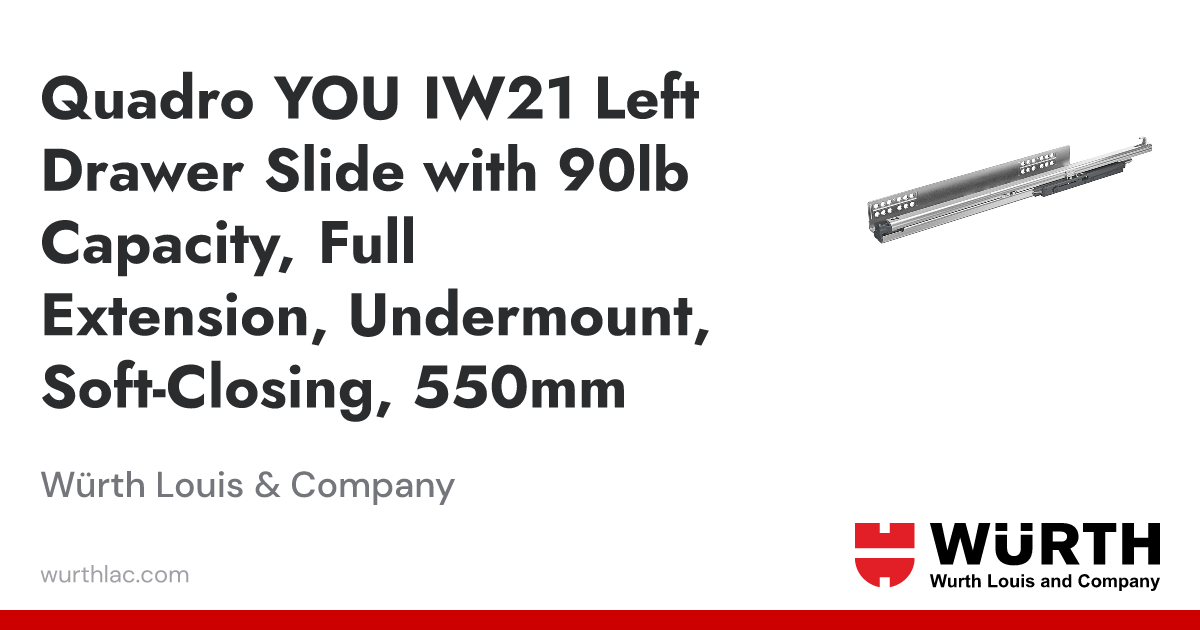 Quadro YOU IW21 Left Drawer Slide with 90lb Capacity, Full Extension ...