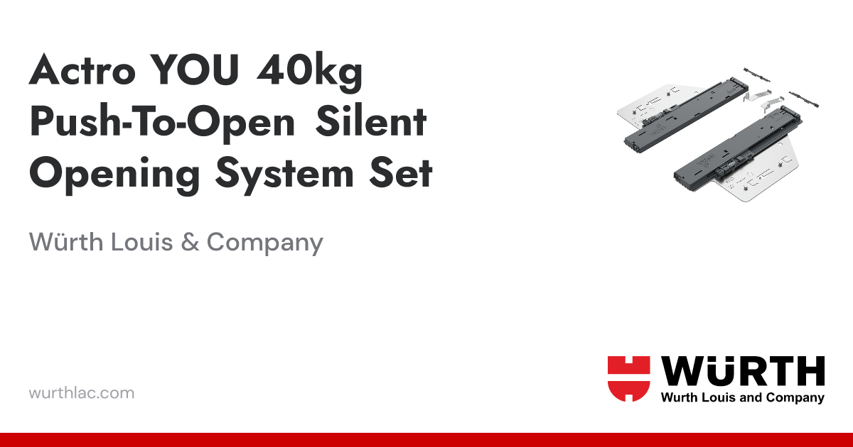 Actro YOU 40kg Push-To-Open Silent Opening System Set | Würth Louis ...