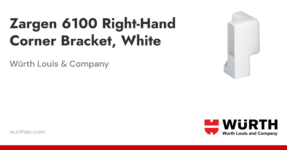 Zargen 6100 Right-Hand Corner Bracket, White | Würth Louis & Company