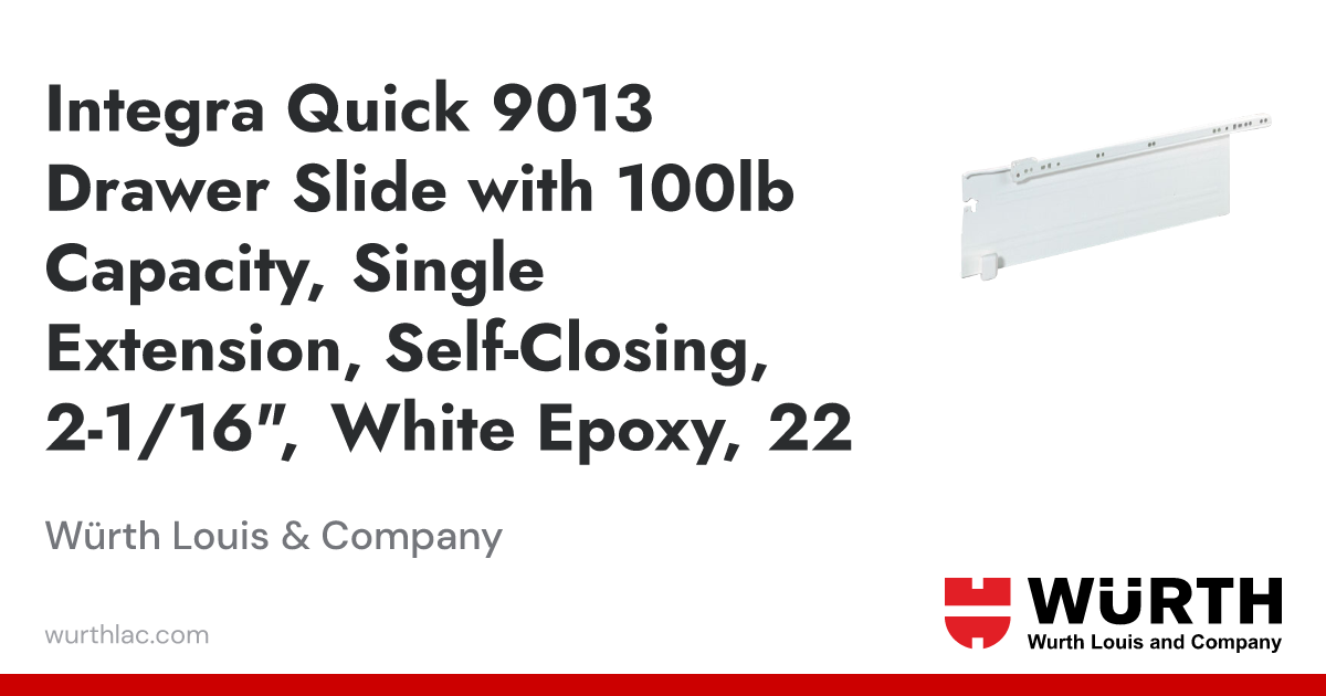 Integra Quick 9013 Drawer Slide with 100lb Capacity, Single Extension ...