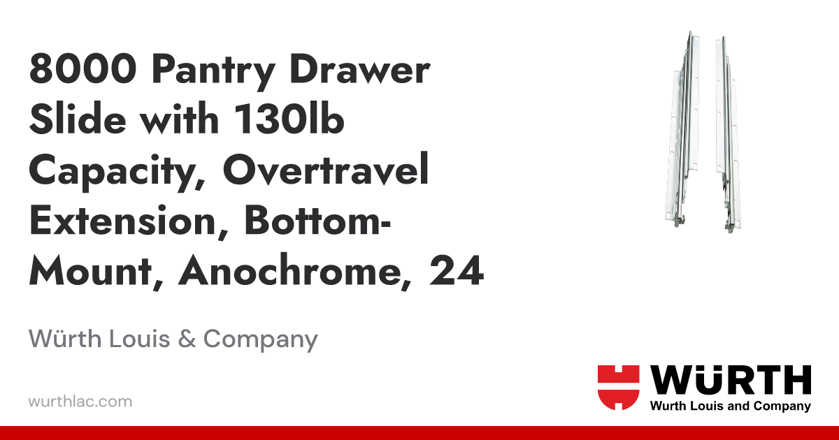 8000 Pantry Drawer Slide with 130lb Capacity, Overtravel Extension ...