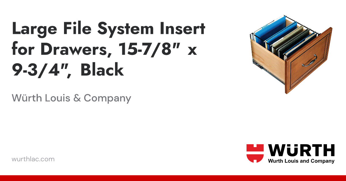 Large File System Insert for Drawers, 15-7/8" x 9-3/4", Black | Würth ...