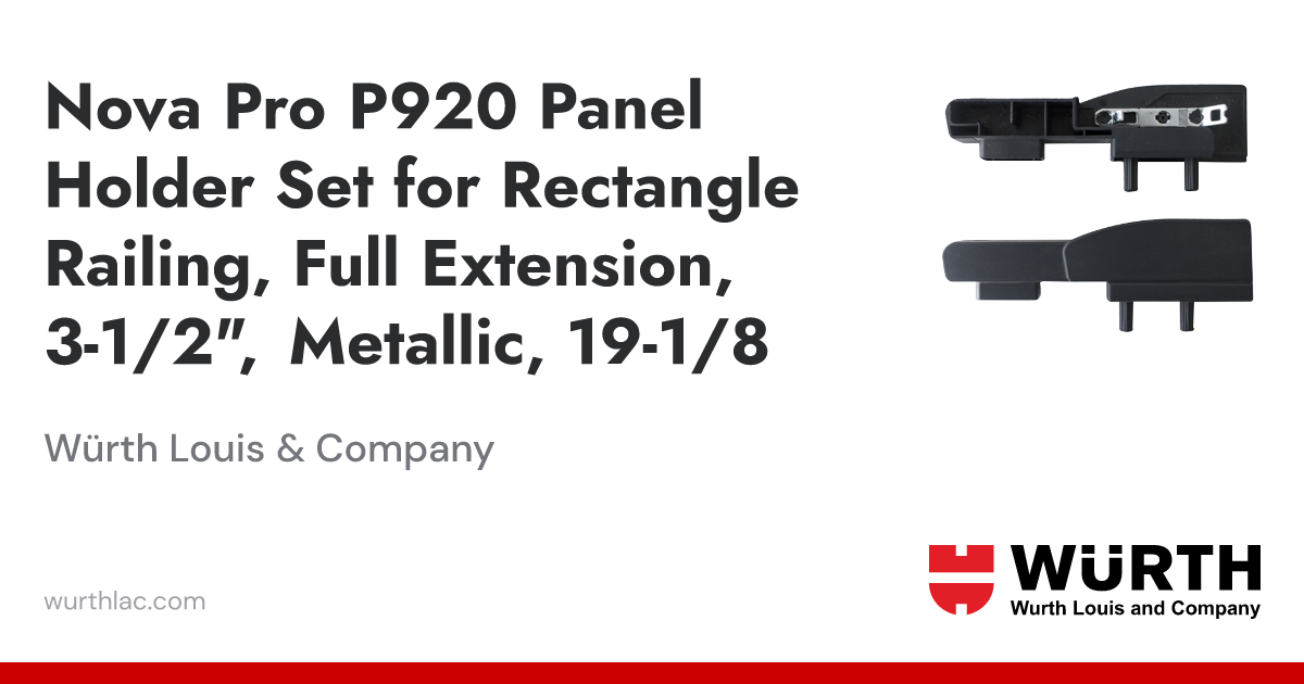 Nova Pro P920 Panel Holder Set for Rectangle Railing, Full Extension, 3-1/2", Metallic, 19-1/8 ...