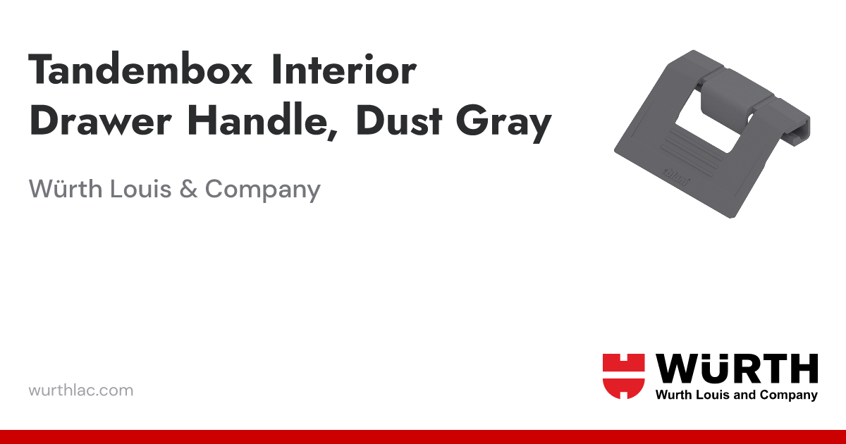 Tandembox Interior Drawer Handle, Dust Gray | Würth Louis & Company