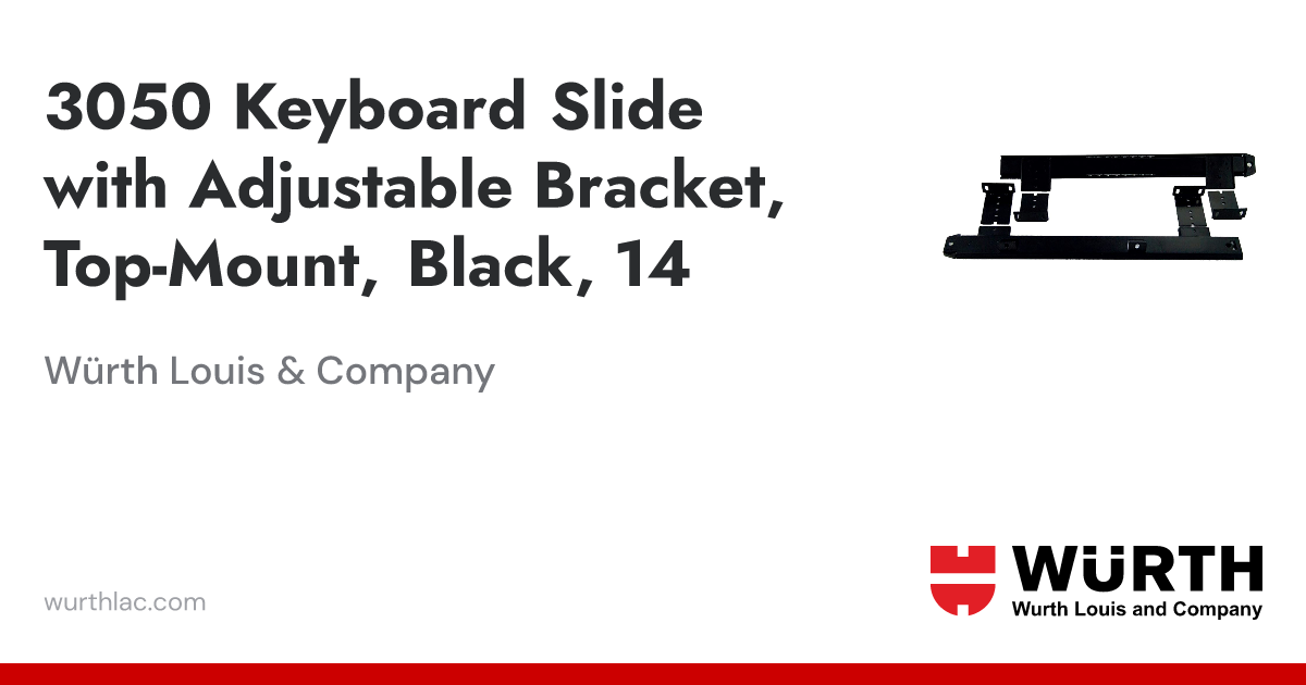 3050 Keyboard Slide with Adjustable Bracket, Top-Mount, Black, 14 ...