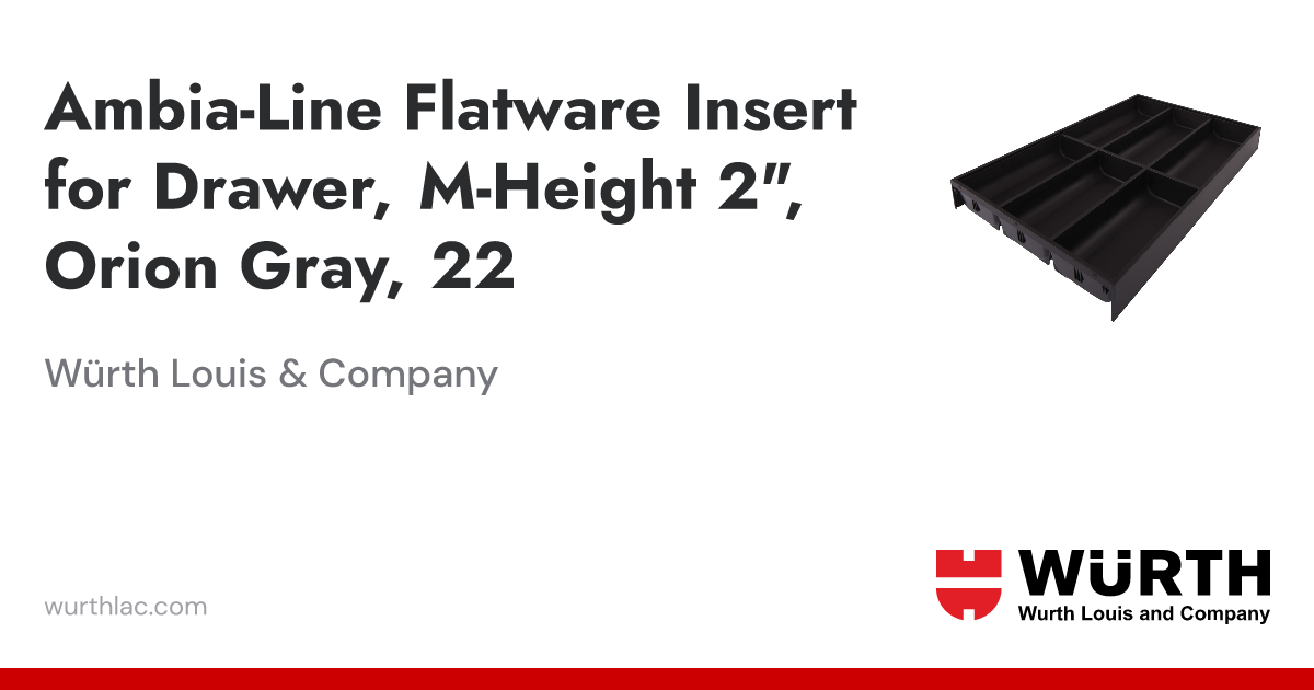 Ambia-Line Flatware Insert for Drawer, M-Height 2", Orion Gray, 22 ...