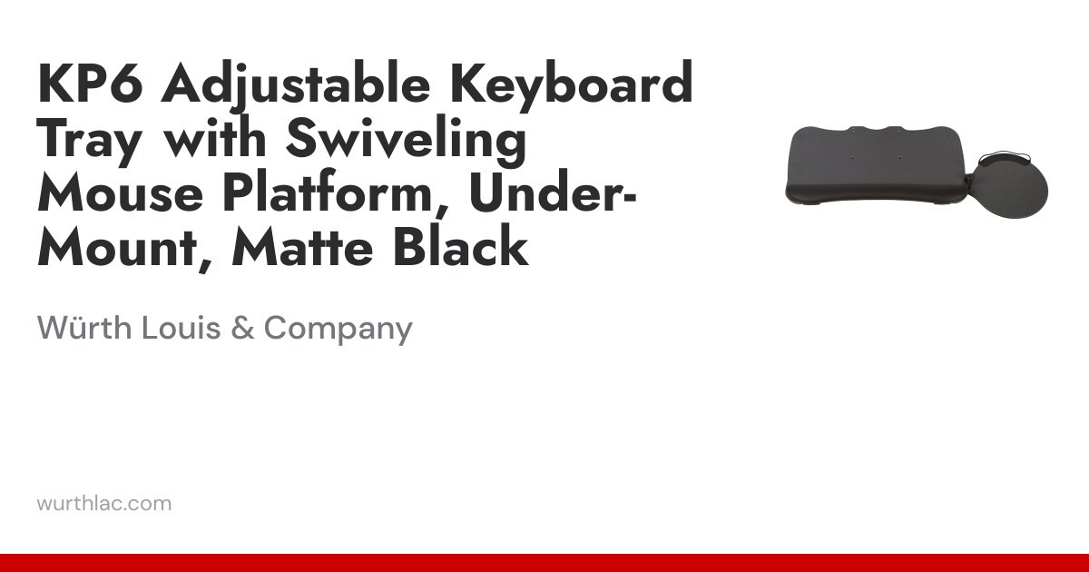 KP6 Adjustable Keyboard Tray with Swiveling Mouse Platform, Under-Mount ...