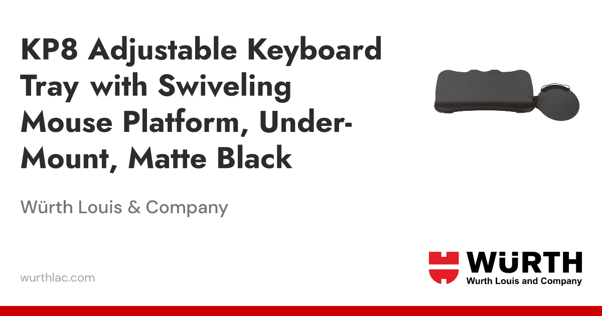 KP8 Adjustable Keyboard Tray with Swiveling Mouse Platform, Under-Mount ...