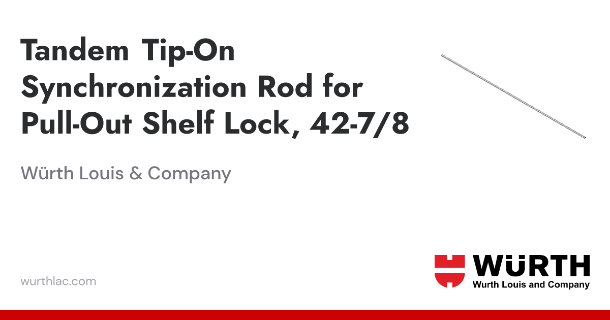 Tandem Tip-On Synchronization Rod for Pull-Out Shelf Lock, 42-7/8 ...