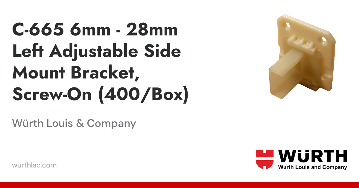 C-665 6mm - 28mm Left Adjustable Side Mount Bracket, Screw-On (400/Box ...