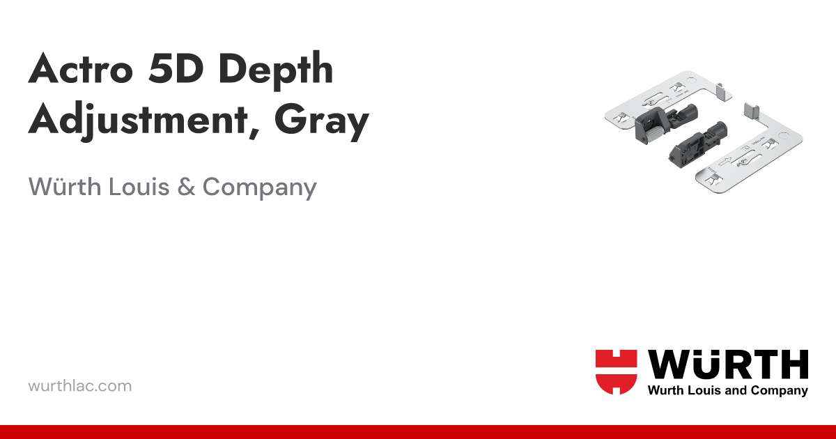 Actro 5D Depth Adjustment, Gray | Würth Louis & Company