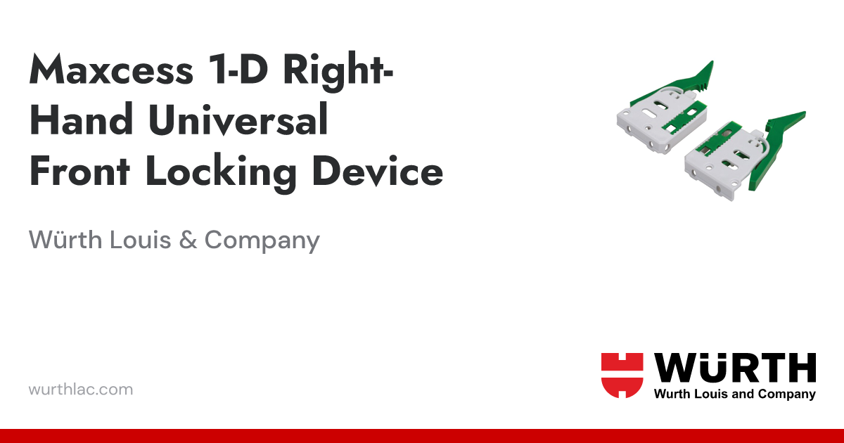 Maxcess 1-D Right-Hand Universal Front Locking Device | Würth Louis ...