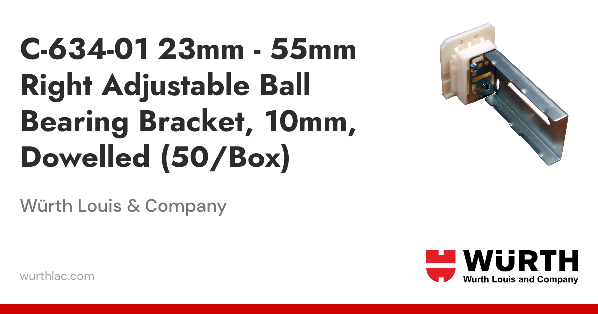 C-634-01 23mm - 55mm Right Adjustable Ball Bearing Bracket, 10mm ...