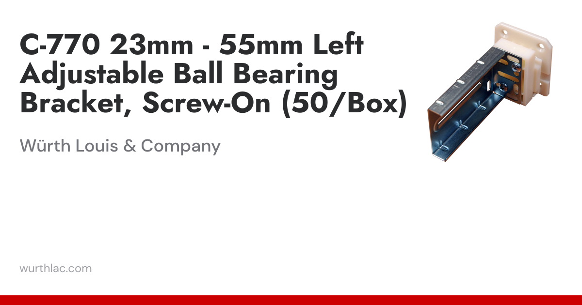 C-770 23mm - 55mm Left Adjustable Ball Bearing Bracket, Screw-On (50 ...