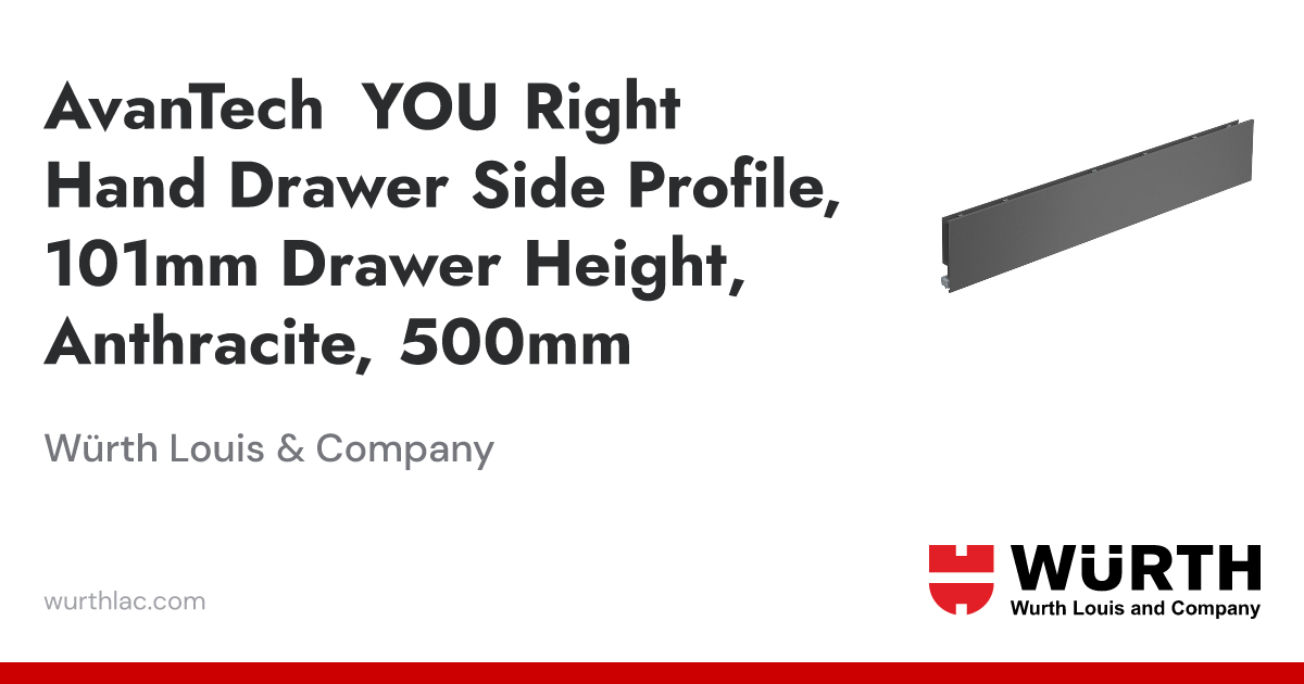 AvanTech YOU Right Hand Drawer Side Profile, 101mm Drawer Height ...