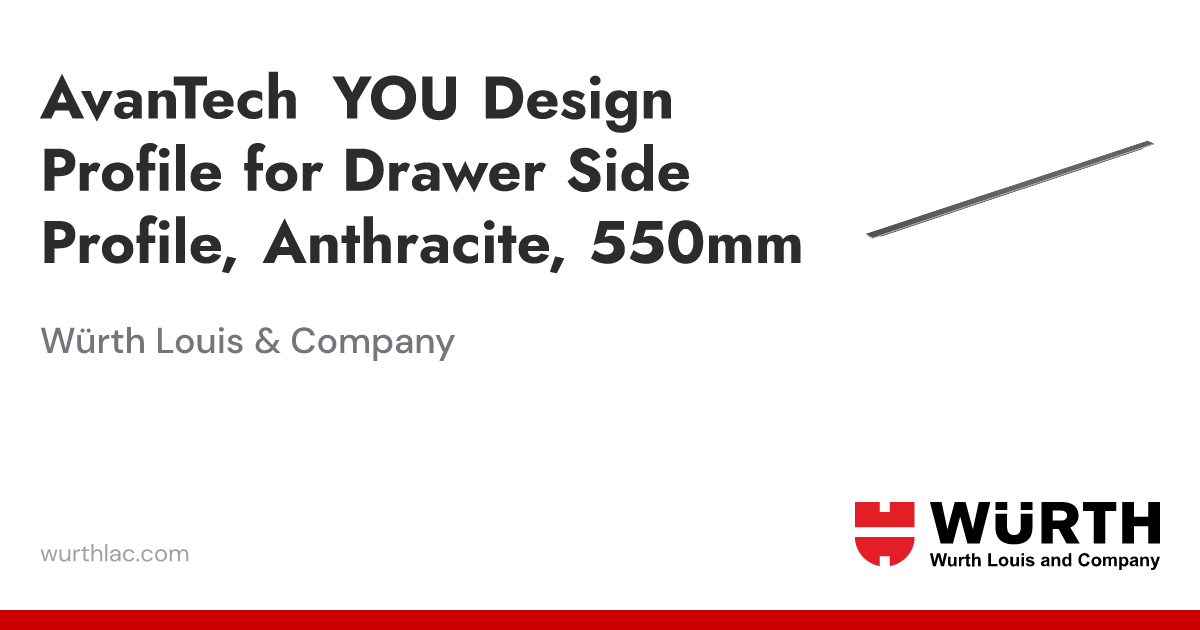 AvanTech YOU Design Profile for Drawer Side Profile, Anthracite, 550mm ...