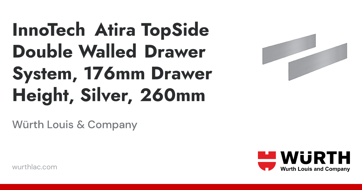 InnoTech Atira TopSide Double Walled Drawer System, 176mm Drawer Height ...