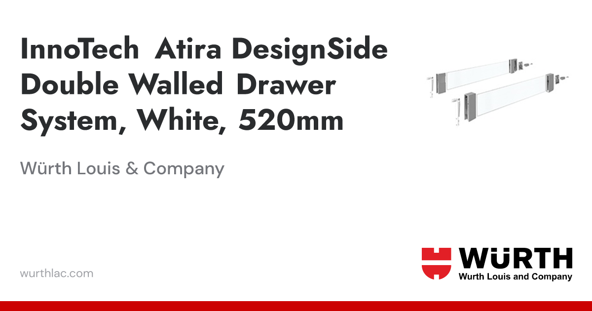 InnoTech Atira DesignSide Double Walled Drawer System, White, 520mm ...