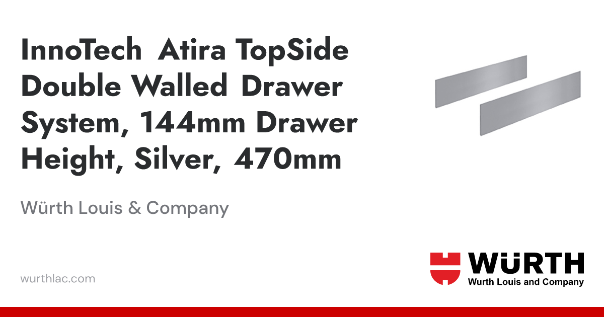 InnoTech Atira TopSide Double Walled Drawer System, 144mm Drawer Height ...
