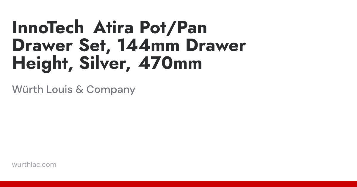 InnoTech Atira Pot/Pan Drawer Set, 144mm Drawer Height, Silver, 470mm ...