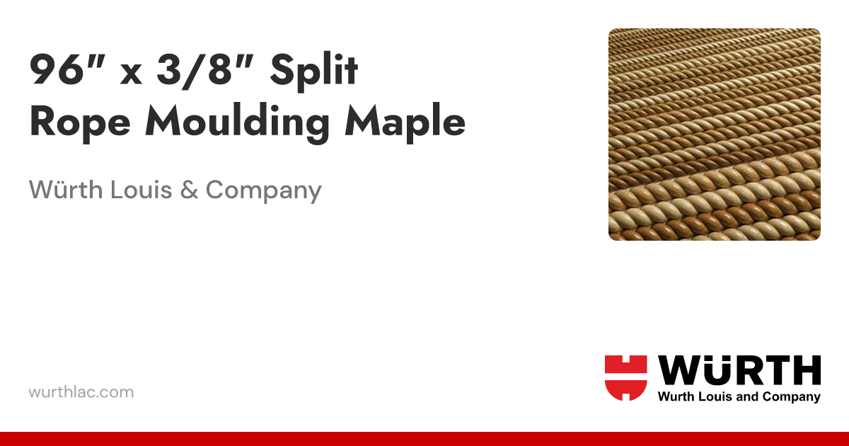 96" x 3/8" Split Rope Moulding Maple | Wurth Louis and Company