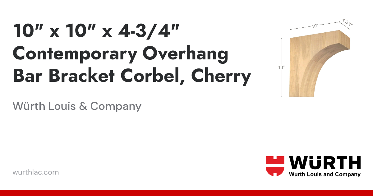 10" x 10" x 4-3/4" Contemporary Overhang Bar Bracket Corbel, Cherry ...