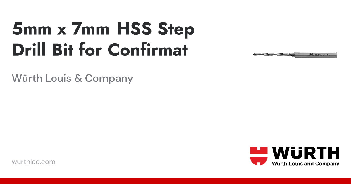 5mm x 7mm HSS Step Drill Bit for Confirmat | Würth Louis & Company