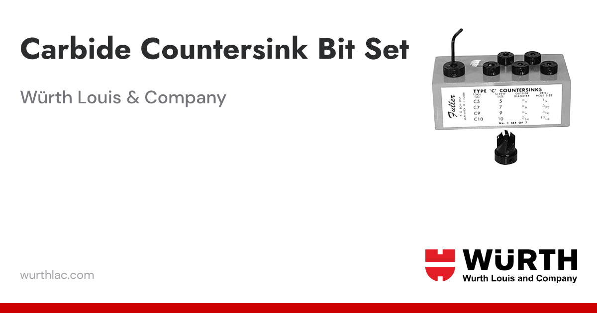 Carbide Countersink Bit Set | Würth Louis & Company