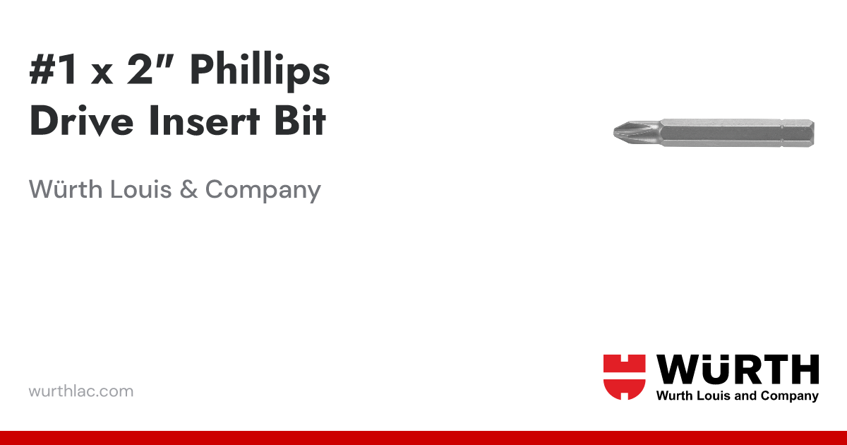 #1 x 2" Phillips Drive Insert Bit | Würth Louis & Company