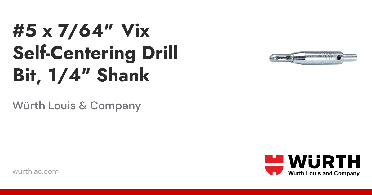 #5 x 7/64" Vix Self-Centering Drill Bit, 1/4" Shank | Würth Louis & Company