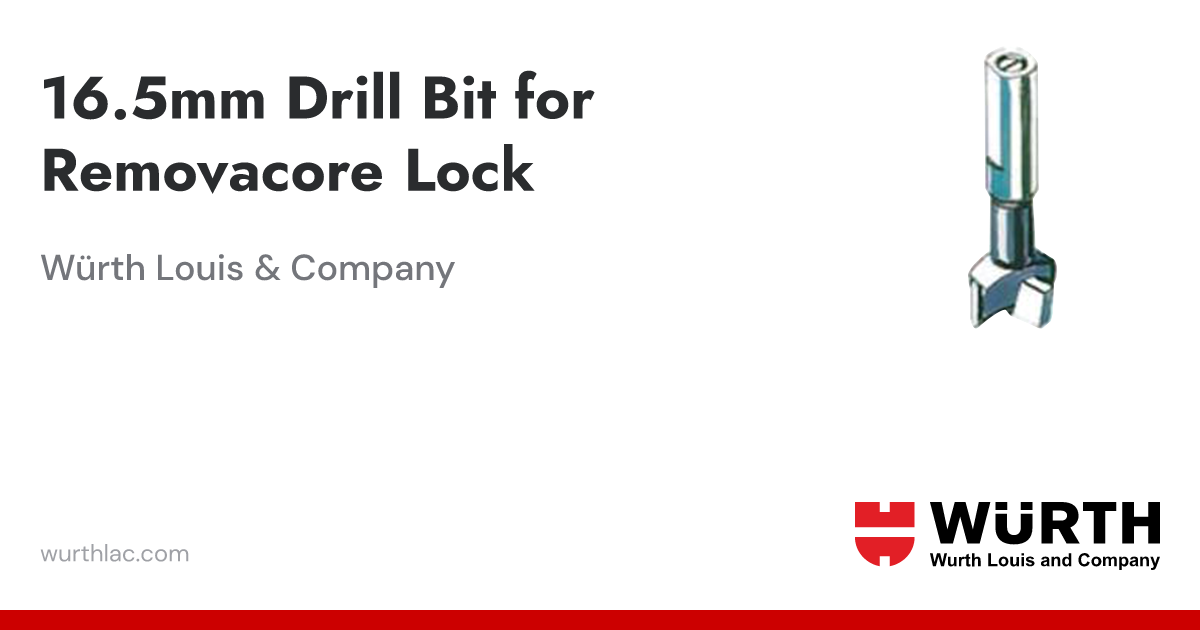 16.5mm Drill Bit for Removacore Lock | Würth Louis & Company