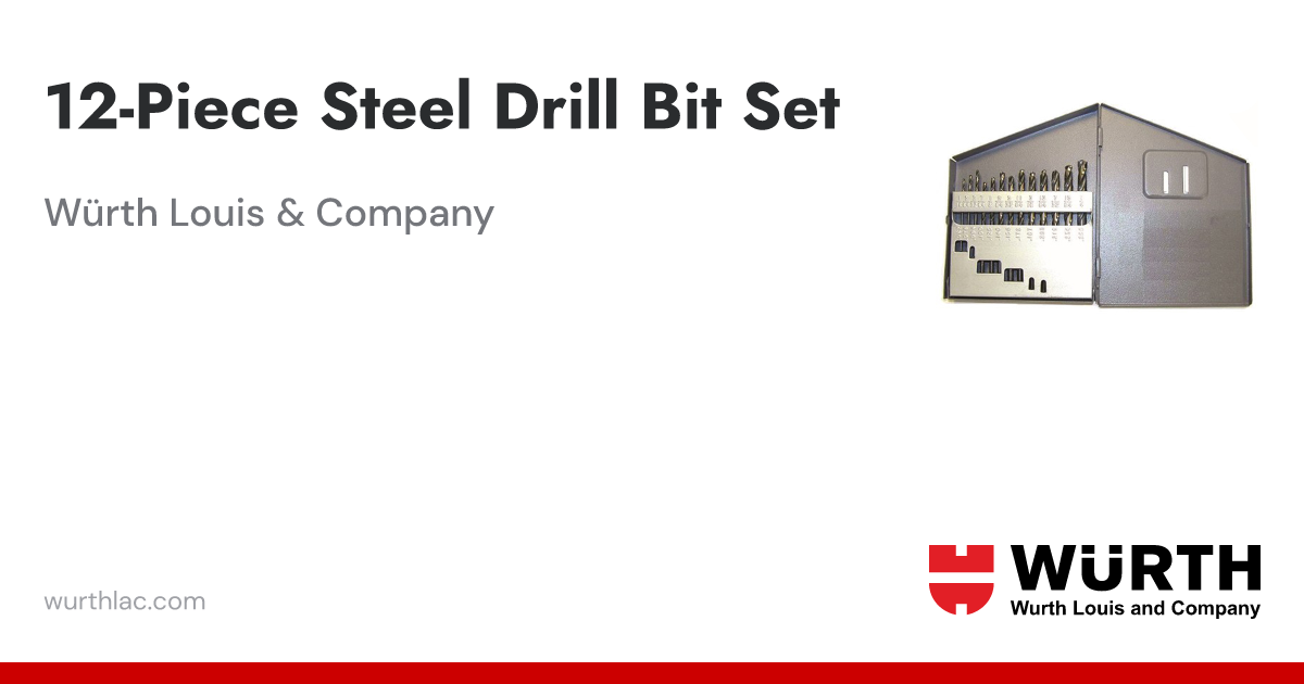 12-Piece Steel Drill Bit Set | Wurth Louis and Company