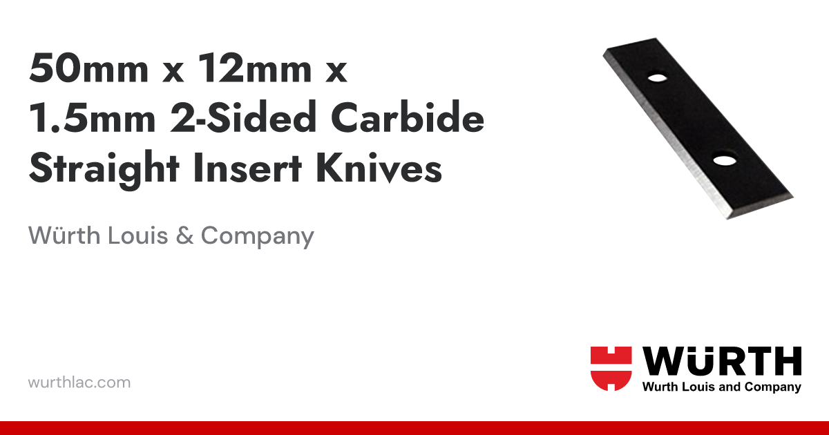 50mm x 12mm x 1.5mm 2-Sided Carbide Straight Insert Knives | Würth ...