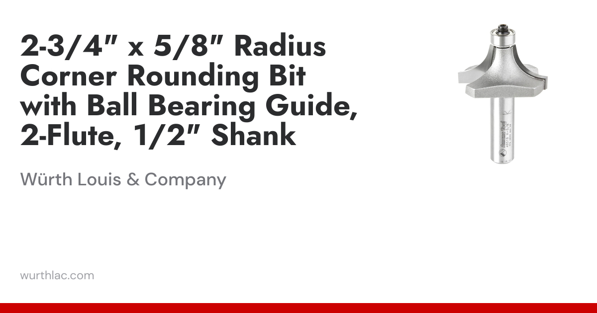 2-3/4" x 5/8" Radius Corner Rounding Bit with Ball Bearing Guide, 2 ...