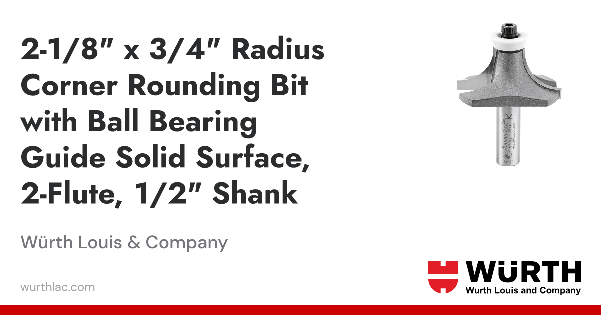 2-1/8" x 3/4" Radius Corner Rounding Bit with Ball Bearing Guide Solid ...