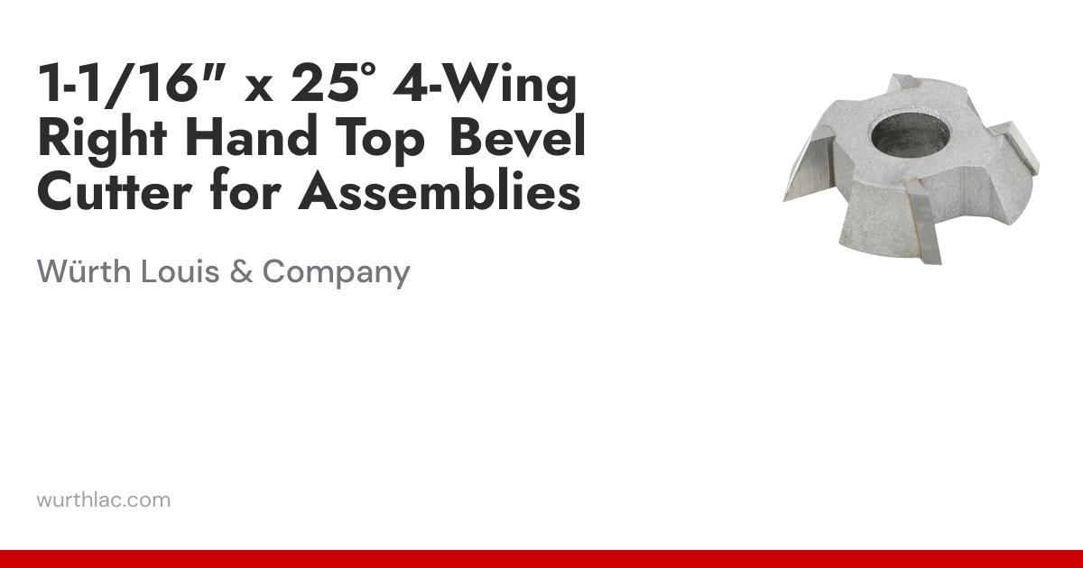 1-1/16" x 25° 4-Wing Right Hand Top Bevel Cutter for Assemblies | Würth ...