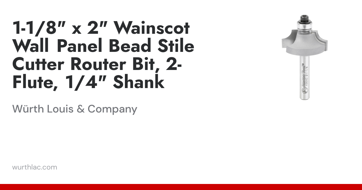 1-1/8" x 2" Wainscot Wall Panel Bead Stile Cutter Router Bit, 2-Flute ...