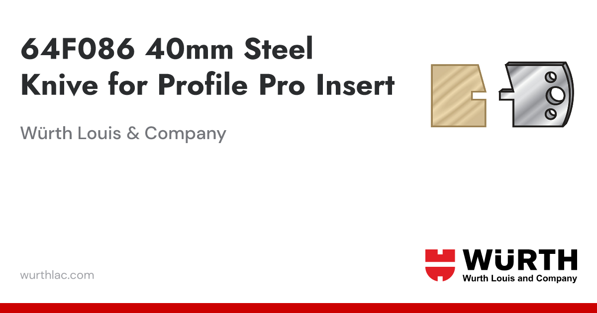 64F086 40mm Steel Knive for Profile Pro Insert | Würth Louis & Company