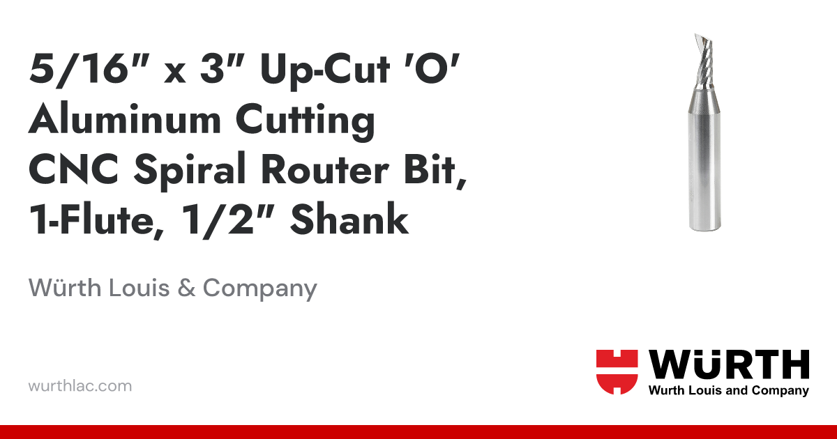 5/16" x 3" Up-Cut 'O' Aluminum Cutting CNC Spiral Router Bit, 1-Flute ...