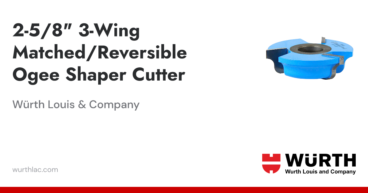 2-5/8" 3-Wing Matched/Reversible Ogee Shaper Cutter | Würth Louis & Company