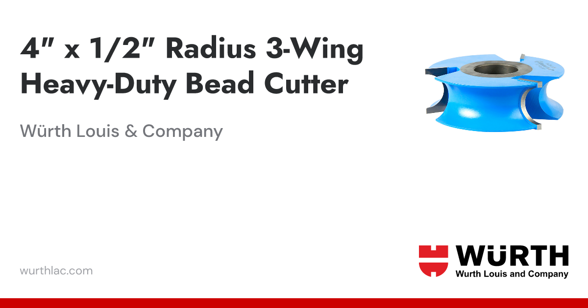 4" x 1/2" Radius 3-Wing Heavy-Duty Bead Cutter | Würth Louis & Company