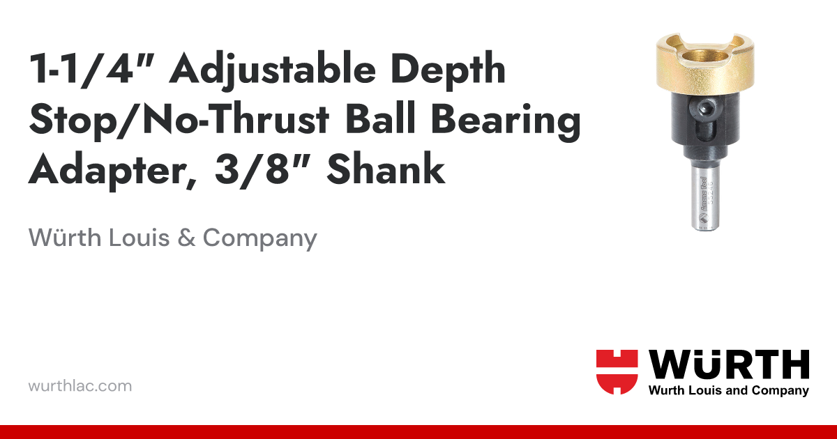 1-1/4" Adjustable Depth Stop/No-Thrust Ball Bearing Adapter, 3/8" Shank ...